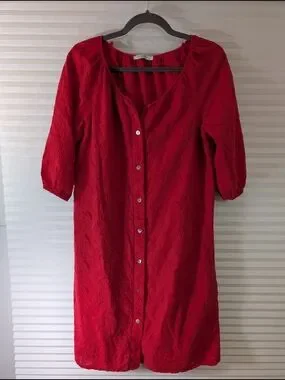 Rosemarine | Dresses | Rosemarine Italy Red Eyelet 0 Cotton Button Mini ...